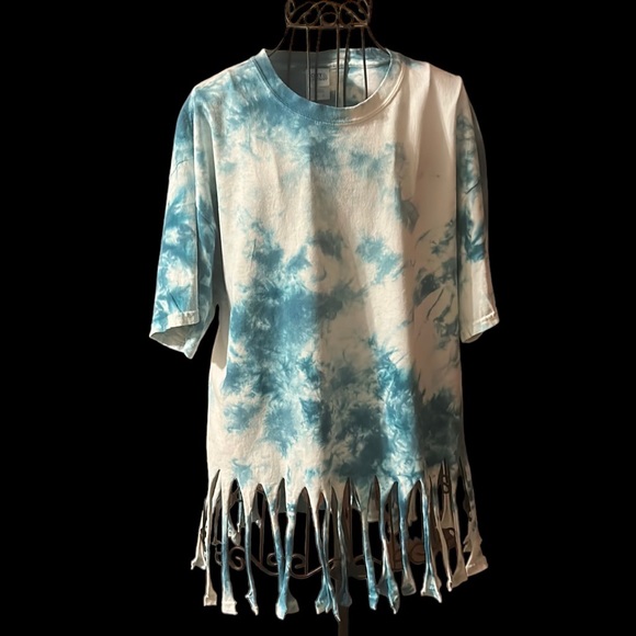Port and Company | Tops | Fringed Tye Dye Tshirt | Poshmark